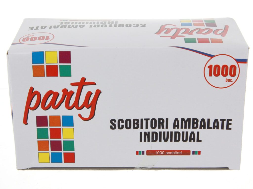 Scobitori din lemn ambalate individual PARTY - Cristian Food Industry